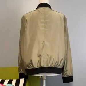 kenzie | Jackets & Coats | Kenzie Green Black Full Zipper Bomber Jacket ...